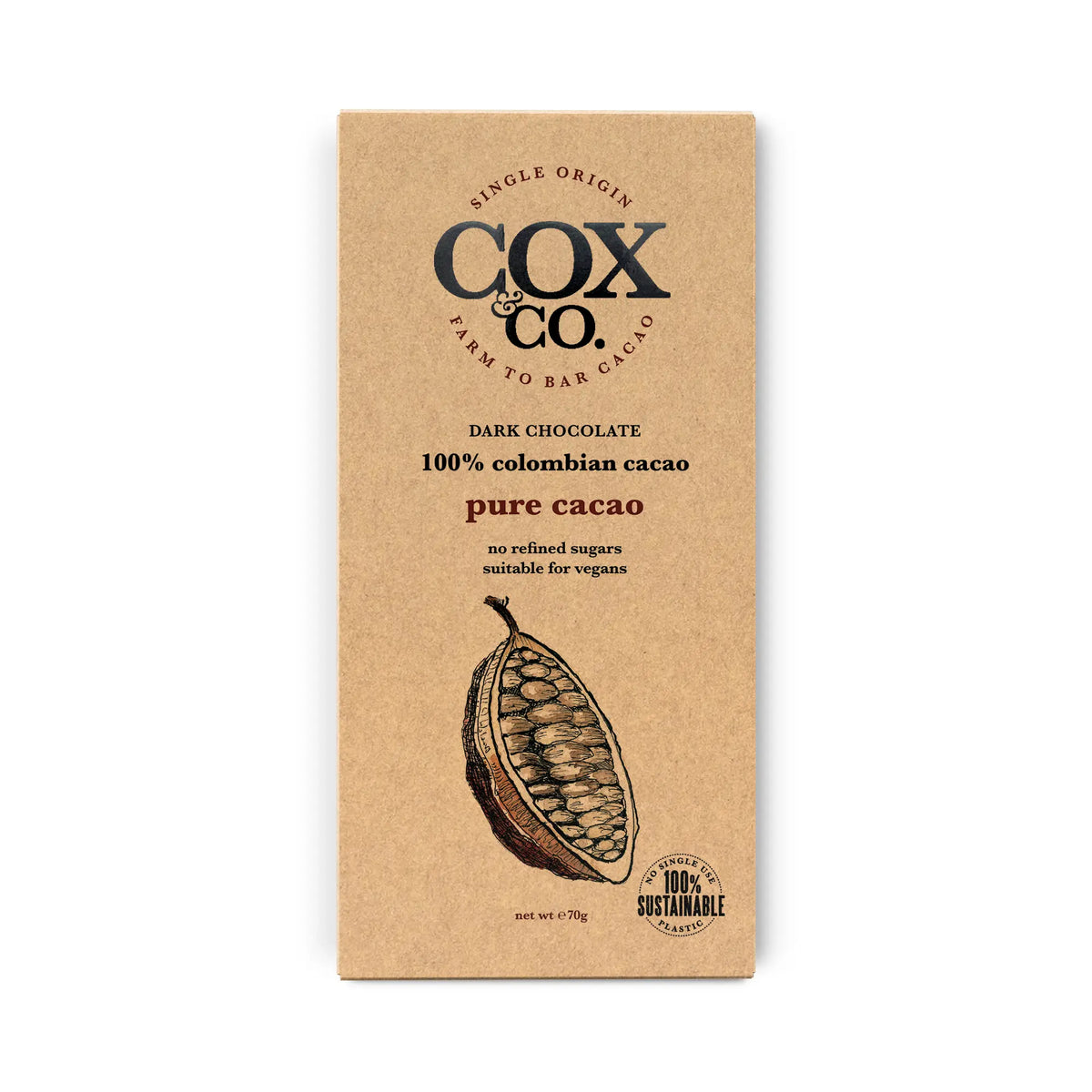 100% Single Origin Pure Cacao SRP 12 X 70g – Cox&Co Cacao